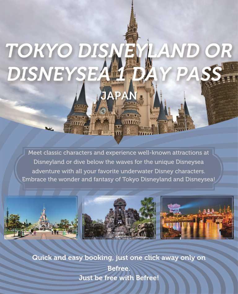 Tokyo Disneyland Or Disney Sea 1 Day Pass Maihama Station Redemption